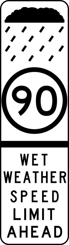 (R6-249) Wet weather speed limit ahead clipart. Free download ...