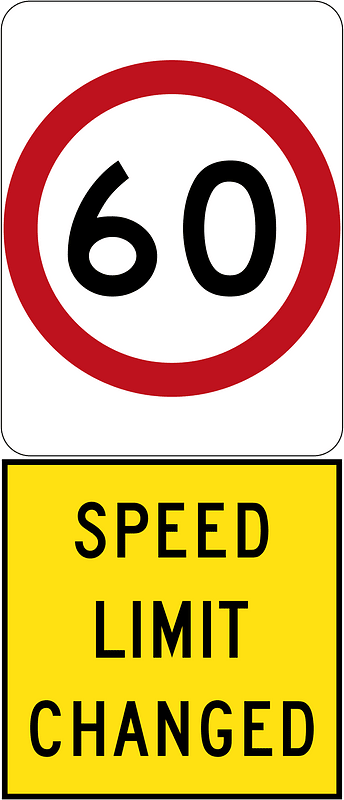 New 60 km/h Speed Limit (Used in South Australia) clipart. Free ...