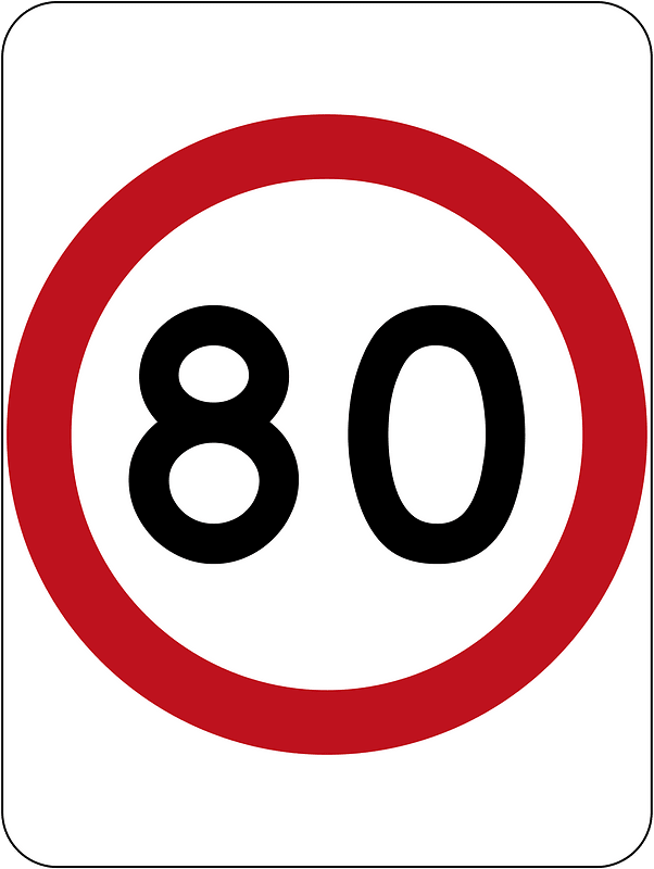 (R4-1) 80 km/h Speed Limit - Free vector clipart images on creazilla.com