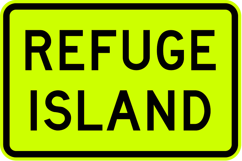 (W8-25) Refuge Island clipart. Free download transparent .PNG | Creazilla