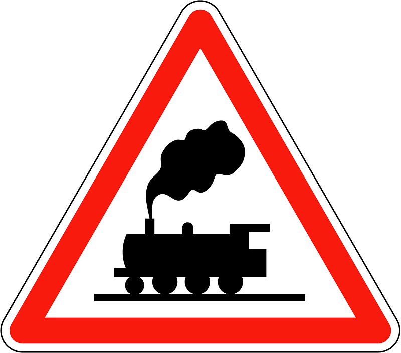 Level crossing without gates - Free vector clipart images on creazilla.com