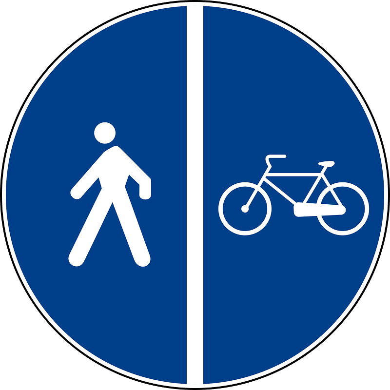 Segregated pedestrian and cycle path - Free vector clipart images on ...