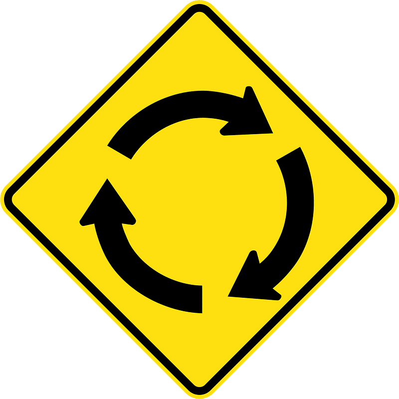 Roundabout ahead sign in Australia clipart. Free download transparent ...