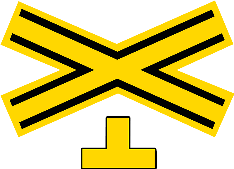 Level crossing (multiple tracks) sign in Brazil clipart. Free download ...