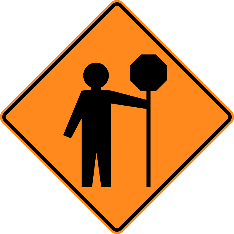 Flagger Ahead Sign Free Transparent Clipart Clipartke - vrogue.co