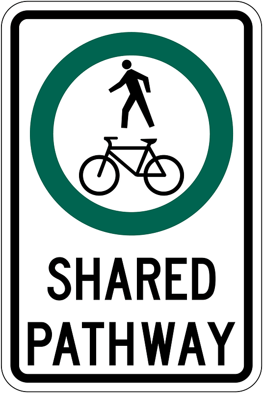 Shared use path sign in British Columbia clipart. Free download ...