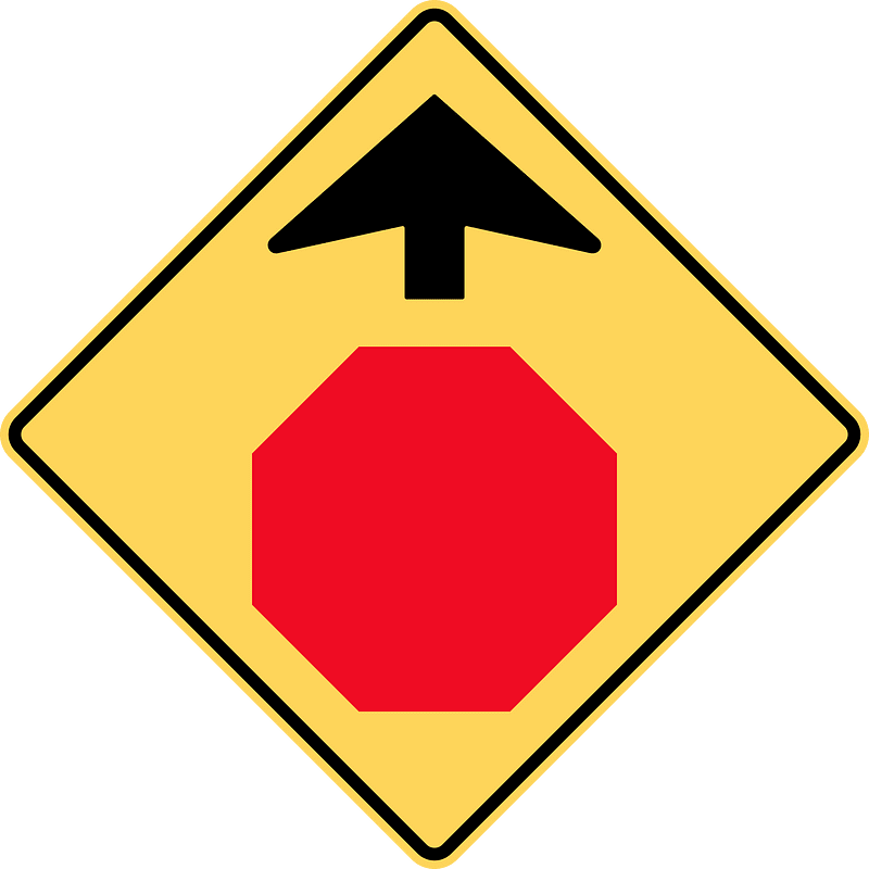 Stop sign ahead sign in British Columbia clipart. Free download ...