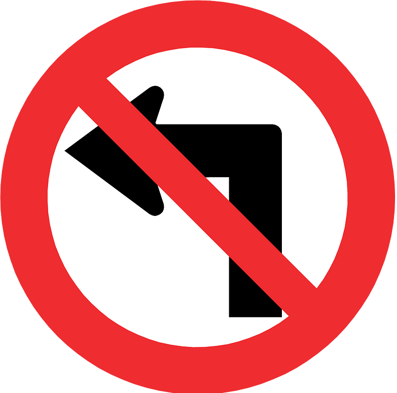 No left turn sign in Chile clipart. Free download transparent .PNG ...
