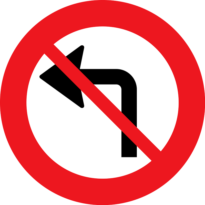 No left turn sign in Denmark clipart. Free download transparent .PNG ...