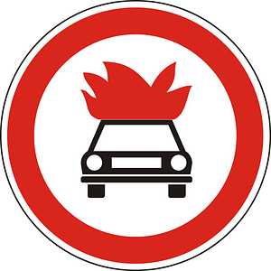 No vehicles carrying explosives sign in Ireland clipart. Free download ...