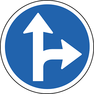 Proceed straight or turn right only sign Clipart. Free Download ...
