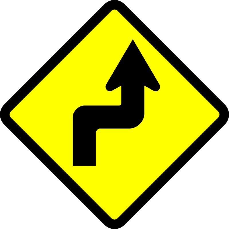 Double sharp curve ahead sign in Indonesia - Free vector clipart images ...