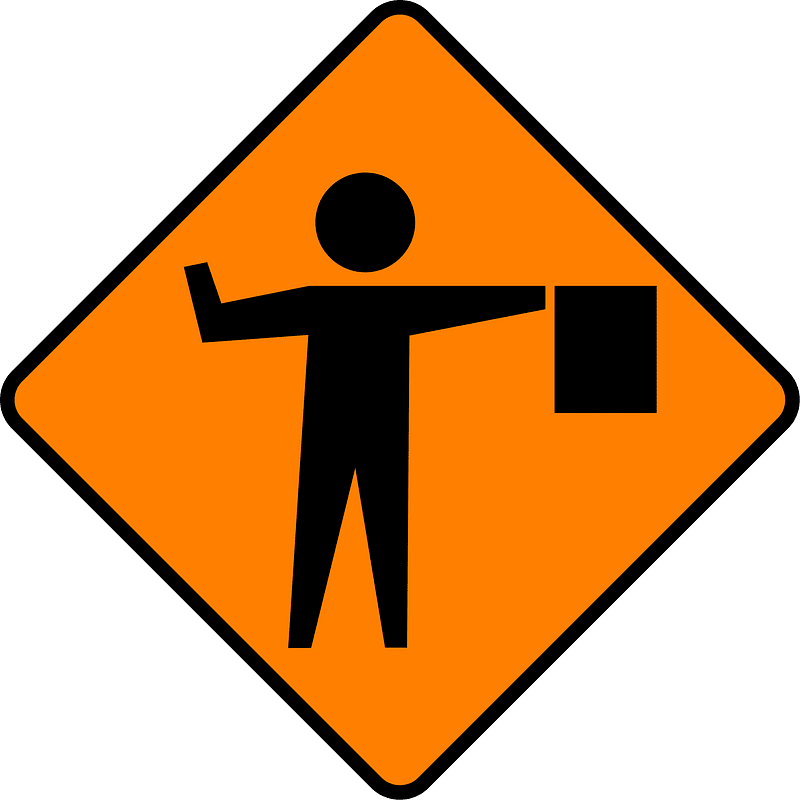 Flagman Ahead sign in Ireland clipart. Free download transparent .PNG ...