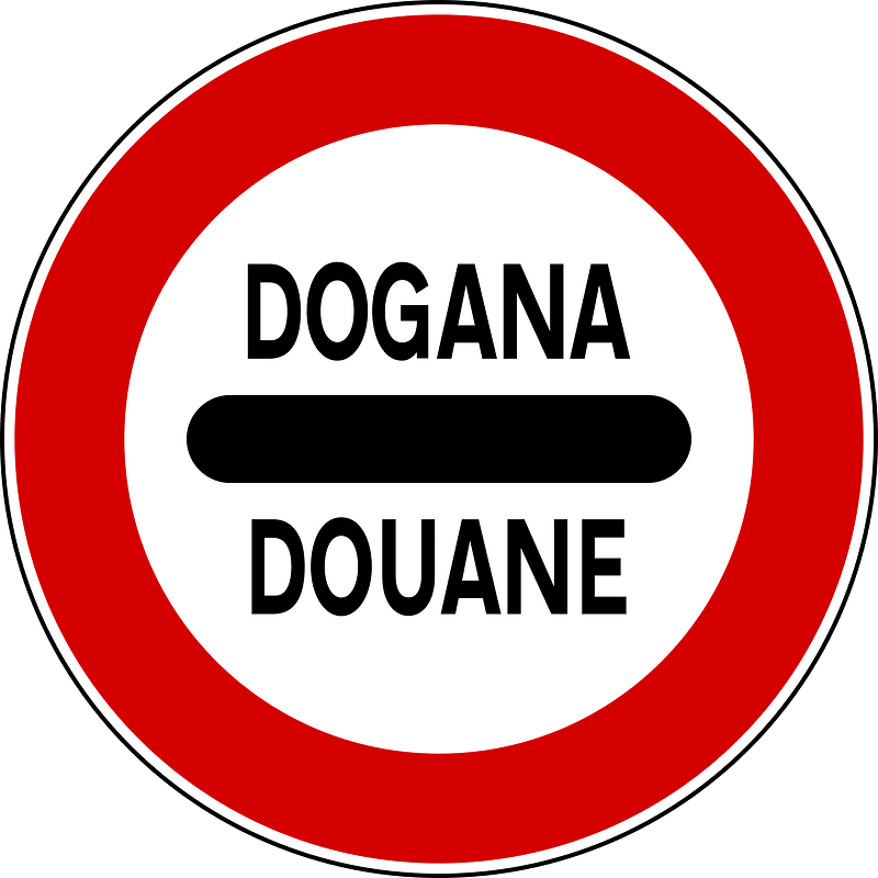 Customs sign in Italy - Free vector clipart images on creazilla.com