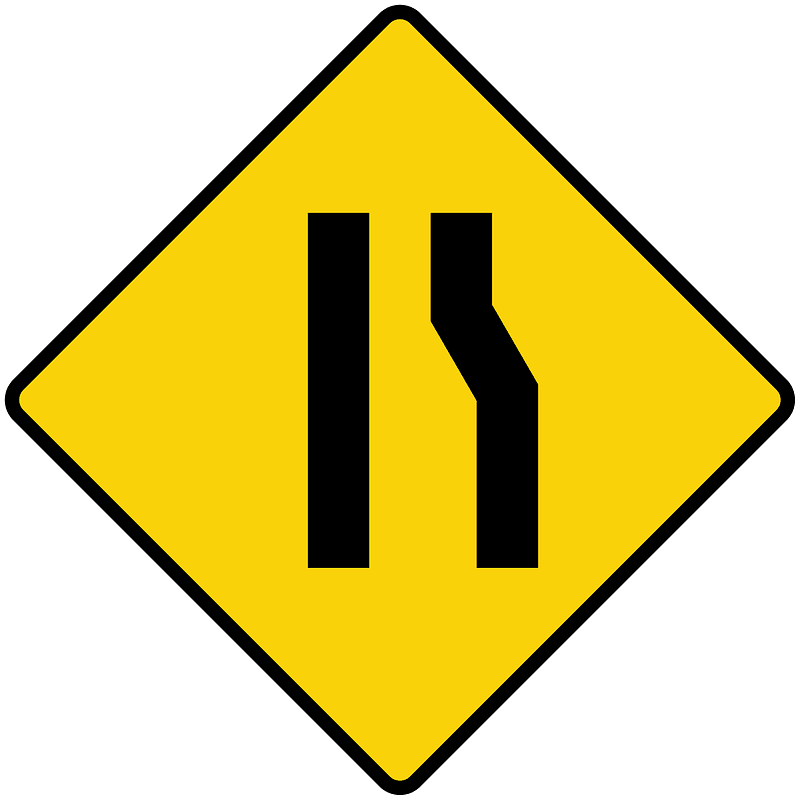 Lane ends ahead sign in Liberia - Free vector clipart images on ...