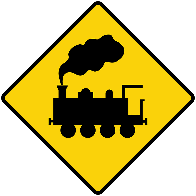 Uncontrolled railroad crossing ahead sign in Liberia clipart. Free ...
