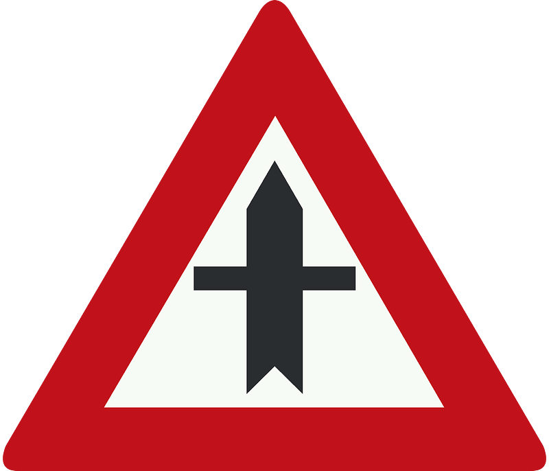 Crossroads with a minor road sign in Netherlands clipart. Free download ...