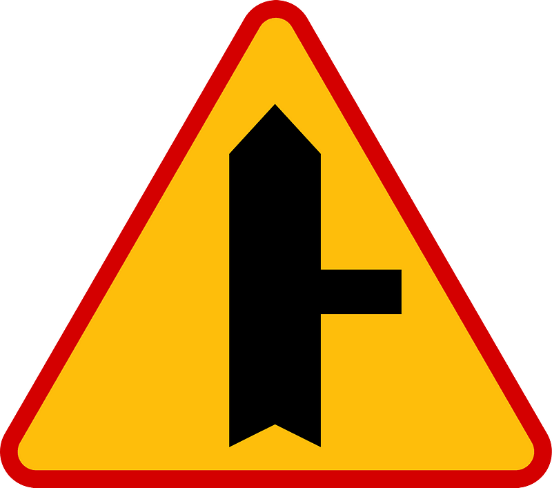 Junction with a minor road sign in Poland clipart. Free download ...