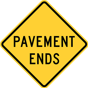 Pavement ends sign in United States clipart. Free download transparent ...