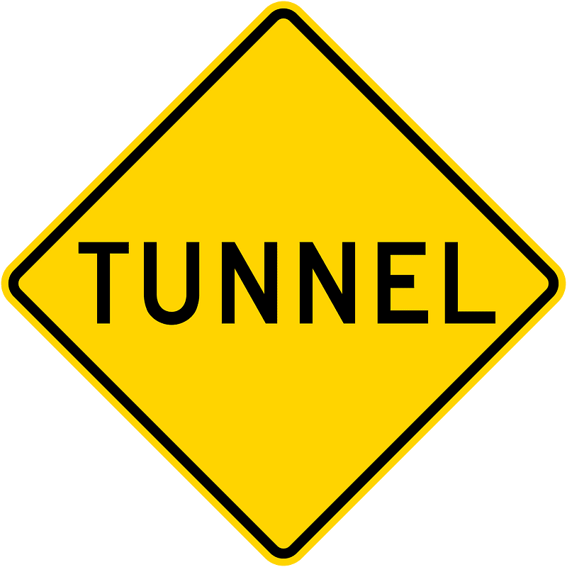 Tunnel ahead sign in United States clipart. Free download transparent ...