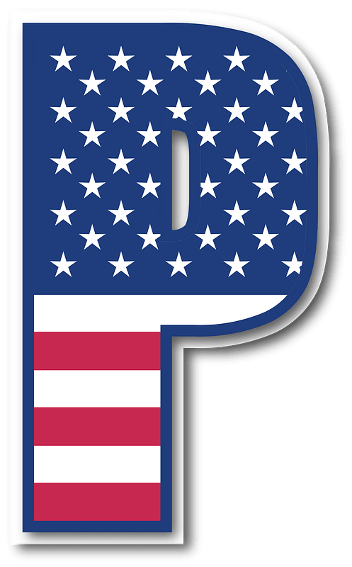USA flag letter P clipart. Free download transparent .PNG | Creazilla