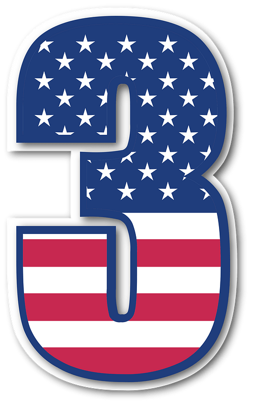 USA flag number clipart. Free download transparent .PNG | Creazilla