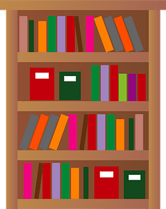 Library Book Shelves Clip Art