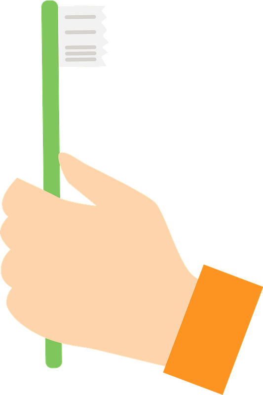 Hand is Holding a Toothbrush - Free vector clipart images on creazilla.com