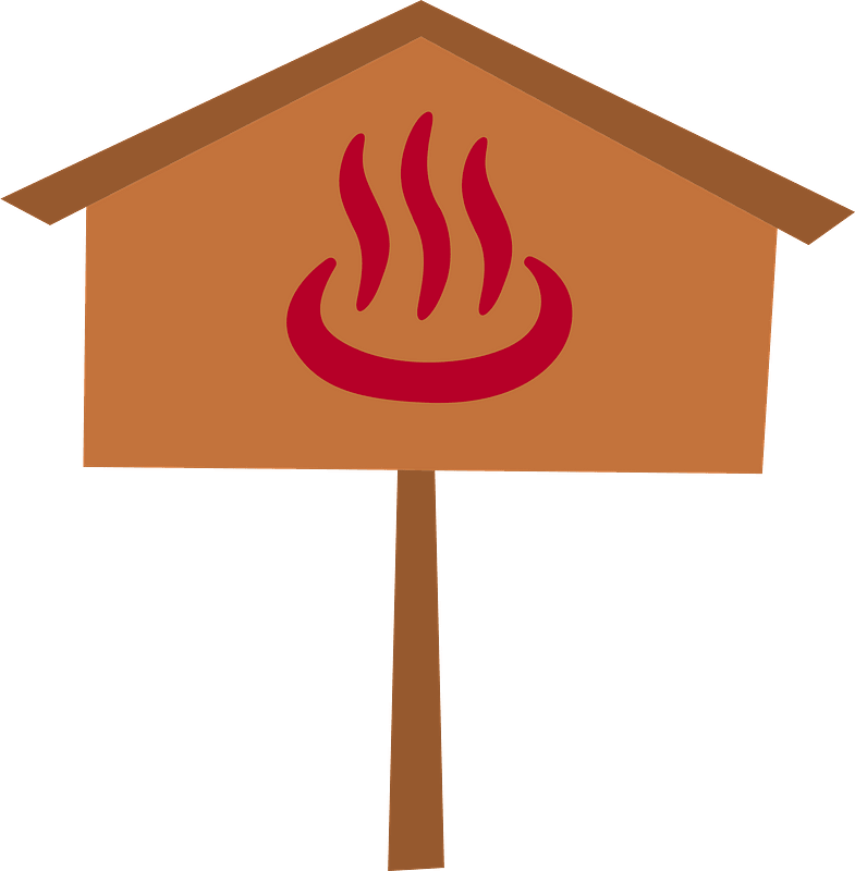 Hot Spring Signboard - Free vector clipart images on creazilla.com