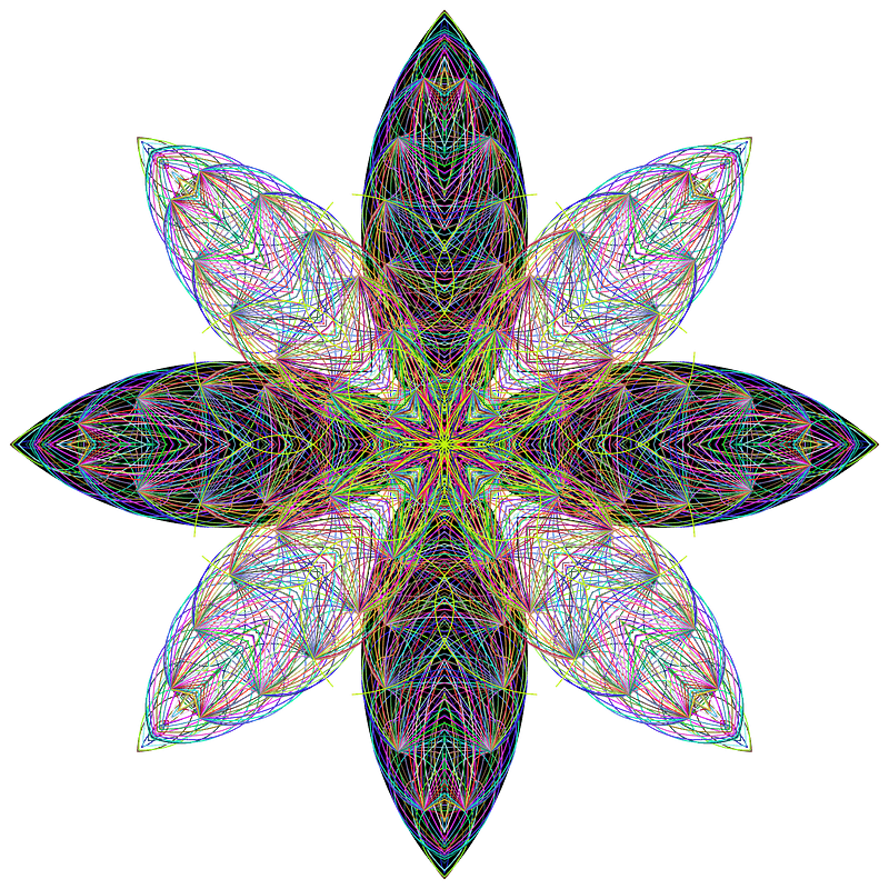 Floral Line Art Mandala - Free vector clipart images on creazilla.com