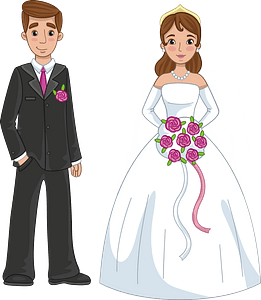 Bride and groom clipart. Free download transparent .PNG | Creazilla