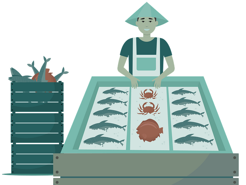 Seafood market - Free vector clipart images on creazilla.com