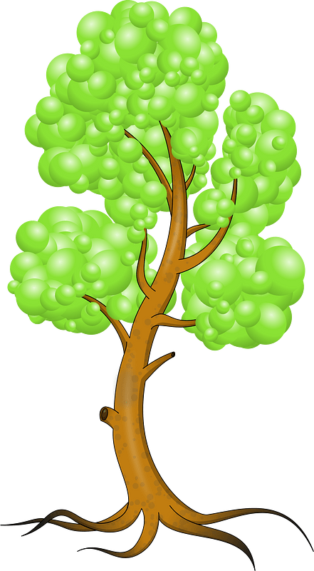 Tree with roots clipart. Free download transparent .PNG | Creazilla