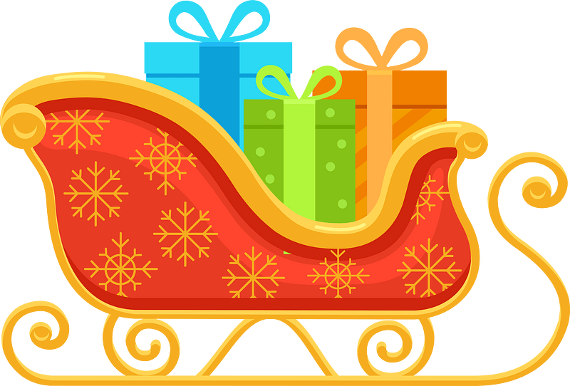 Santa sleigh clipart