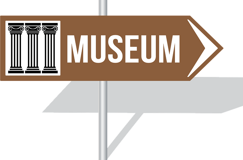 Museum sign direction clipart. Free download transparent .PNG | Creazilla