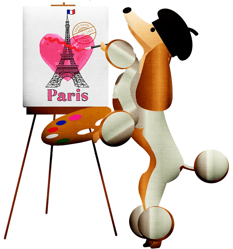 Poodle Painter clipart. Free download transparent .PNG | Creazilla