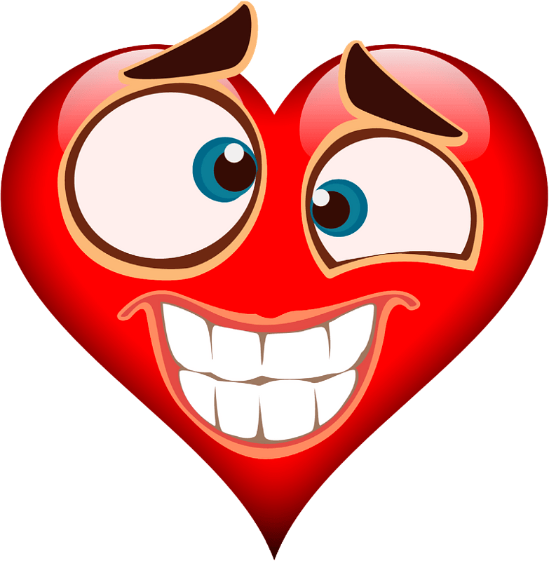 Funny red heart clipart. Free download transparent .PNG | Creazilla