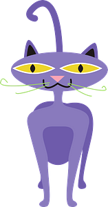 Purple cat clipart. Free download transparent .PNG | Creazilla