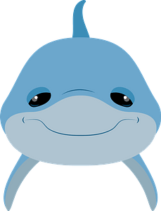 Dolphin face - Free vector clipart images on creazilla.com