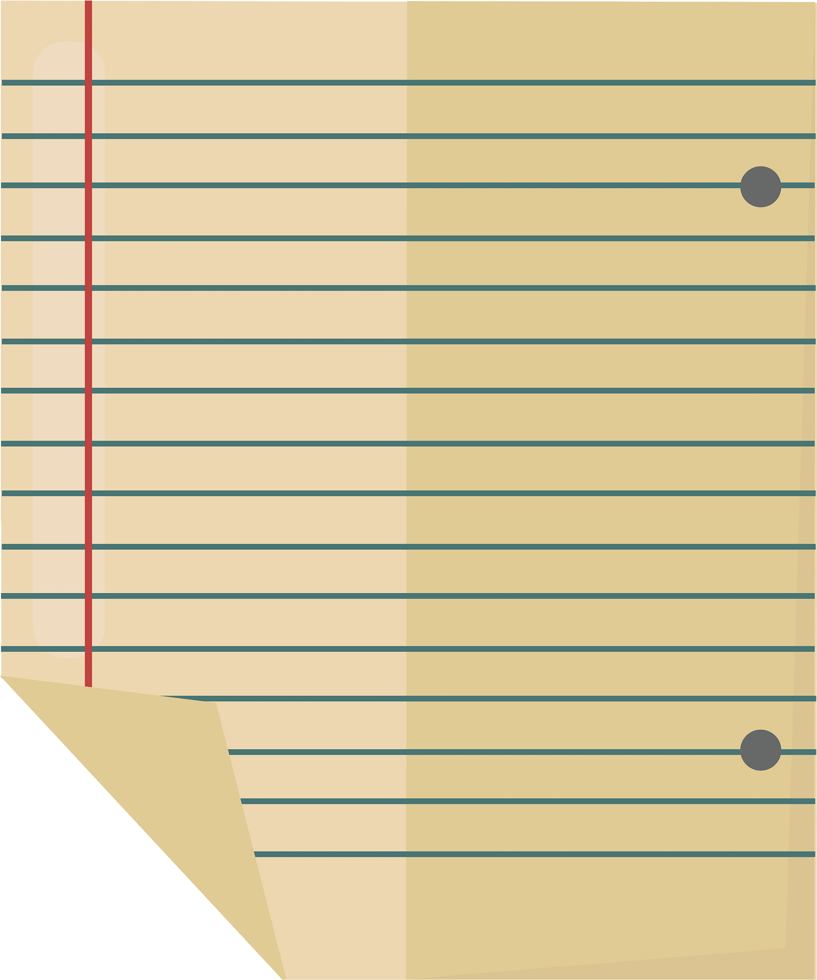 Pinned Notebook Paper Png