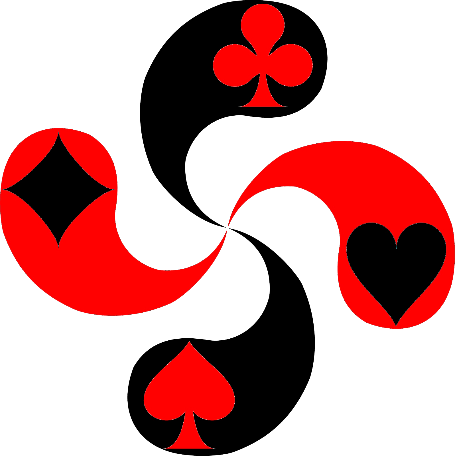 Stylized card suits clipart