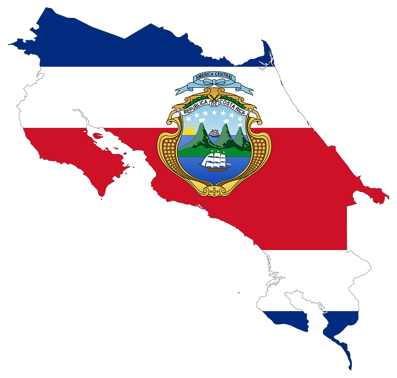 Costa Rica Map Flag clipart. Free download transparent .PNG | Creazilla