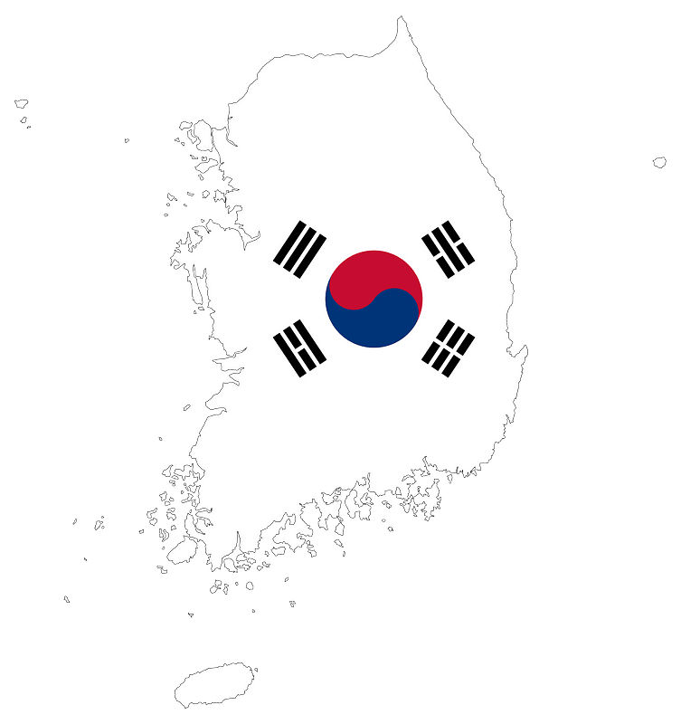 South Korea Map Flag with Stroke clipart. Free download transparent ...