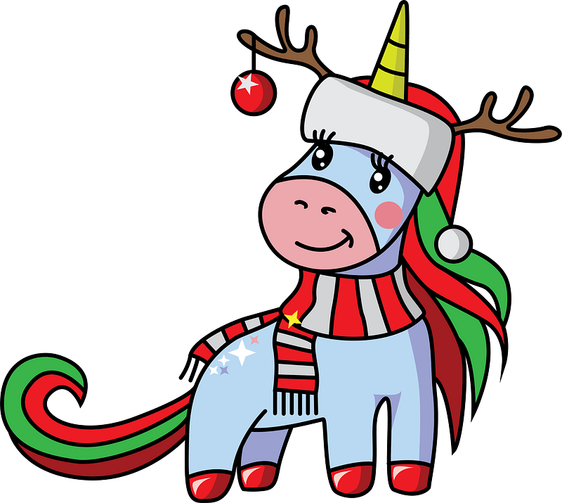 Christmas unicorn clipart. Free download transparent .PNG | Creazilla