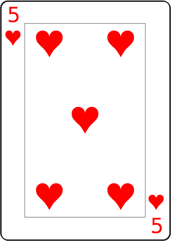 Five of Hearts clipart. Free download transparent .PNG | Creazilla