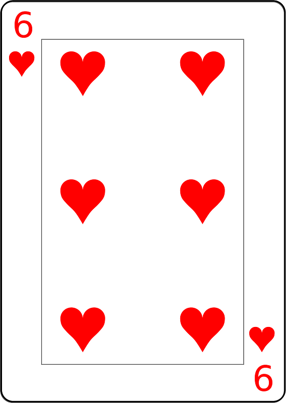 Six of Hearts clipart. Free download transparent .PNG | Creazilla