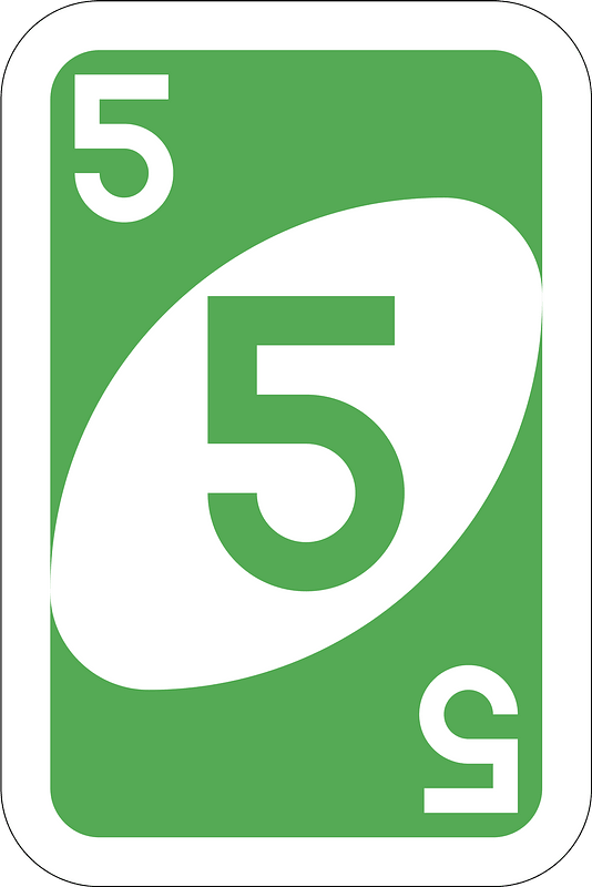 Green 5 card clipart. Free download transparent .PNG | Creazilla