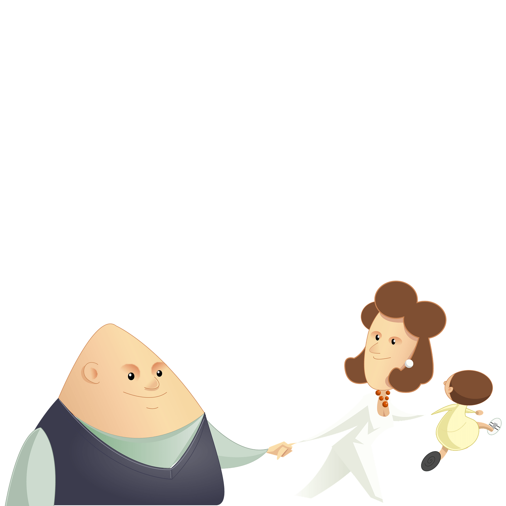 Family Running Clipart