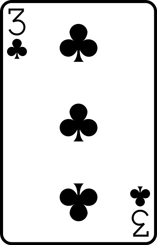 Three of Clubs clipart. Free download transparent .PNG | Creazilla