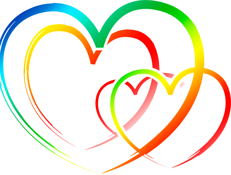 Rainbow Hearts Clipart